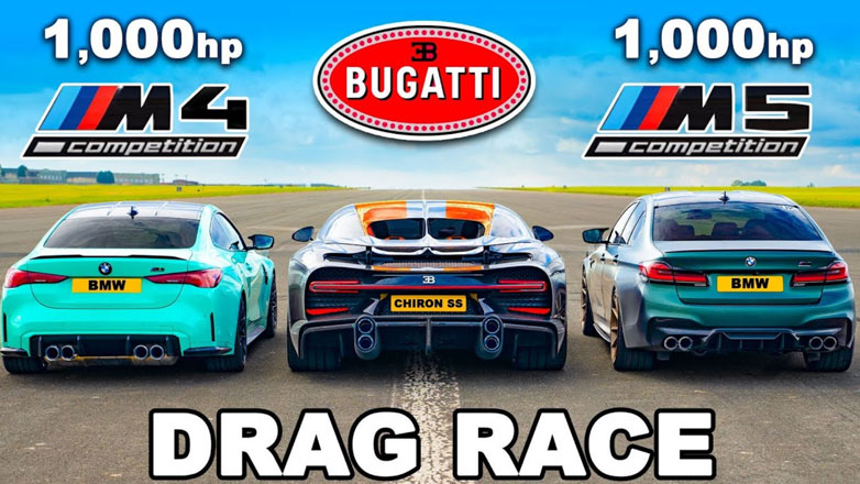 Εργοστασιακή ιπποδύναμη VS «πειραγμένης» ιπποδύναμης – Bugatti Chiron εναντίον BMW M4 και M5 ...