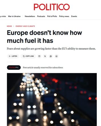 Η Ευρώπη στο σκοτάδι: Δεν γνωρίζει πόσα καύσιμα της απομένουν